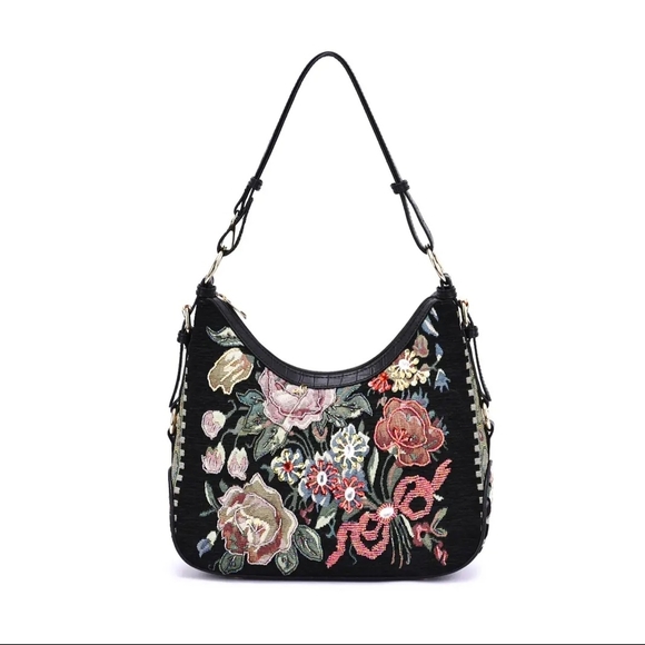 Mellow World | Bags | Nwt Mellow World Flower Shop Hand Beaded Hobo Bag ...